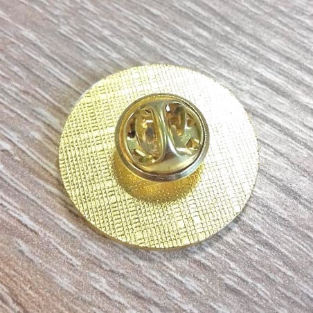 Pin's rond doré à personnaliser - Pin's rond photo